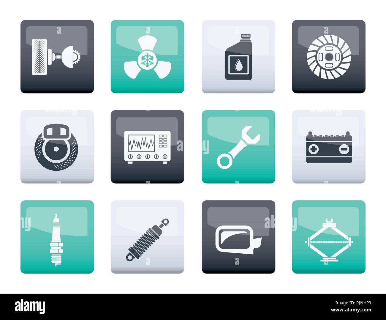 Car Parts and Services icons over color background - Vector Icon Set ...