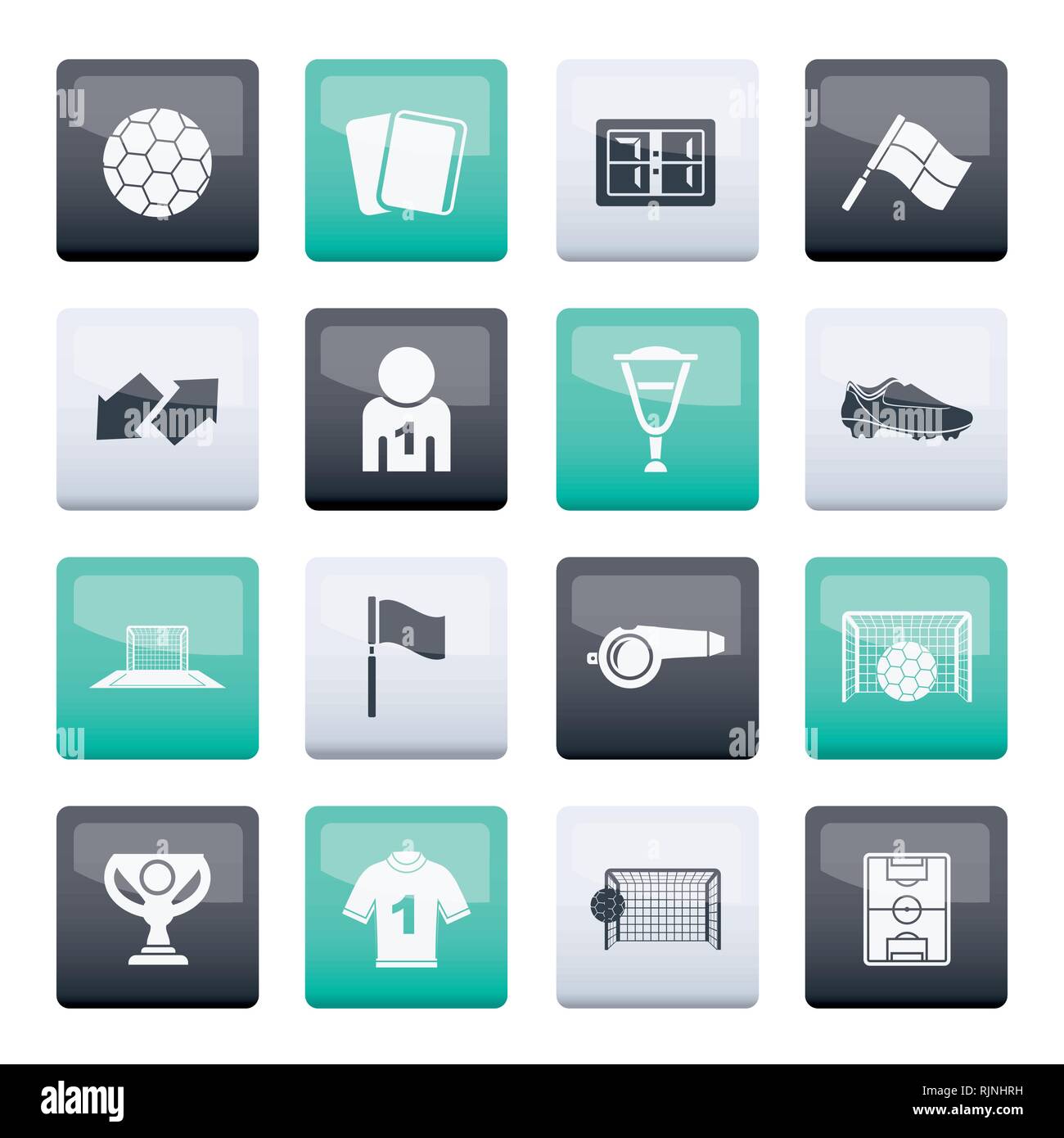 Football, soccer and sport icons over color background - vector icon ...