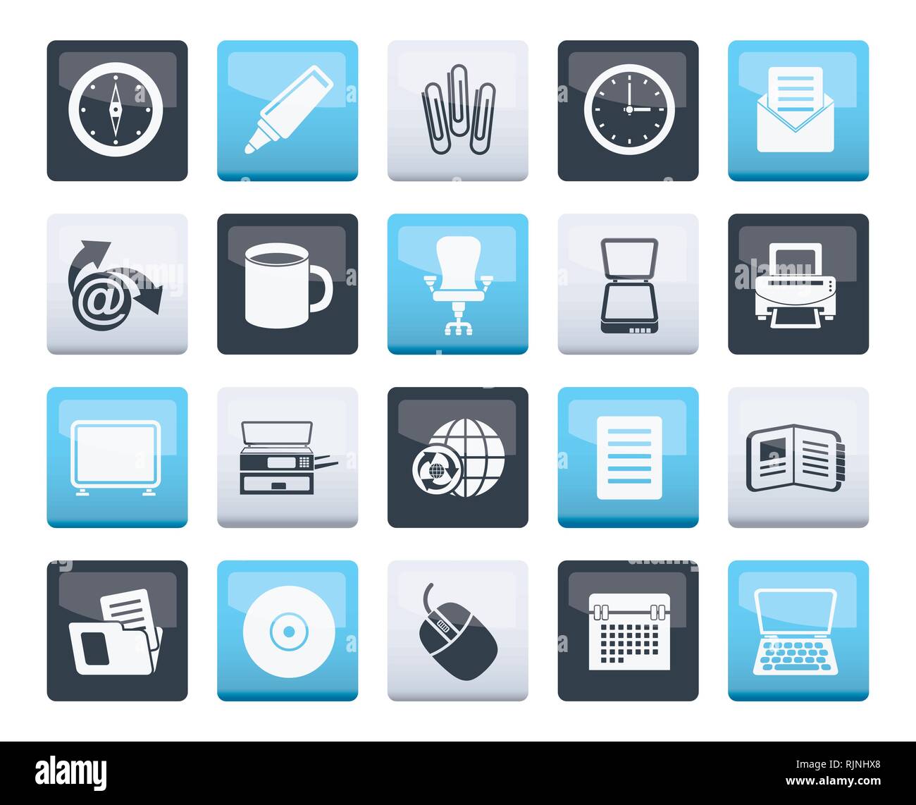 Business and Office tools icons over color background - vector icon set ...