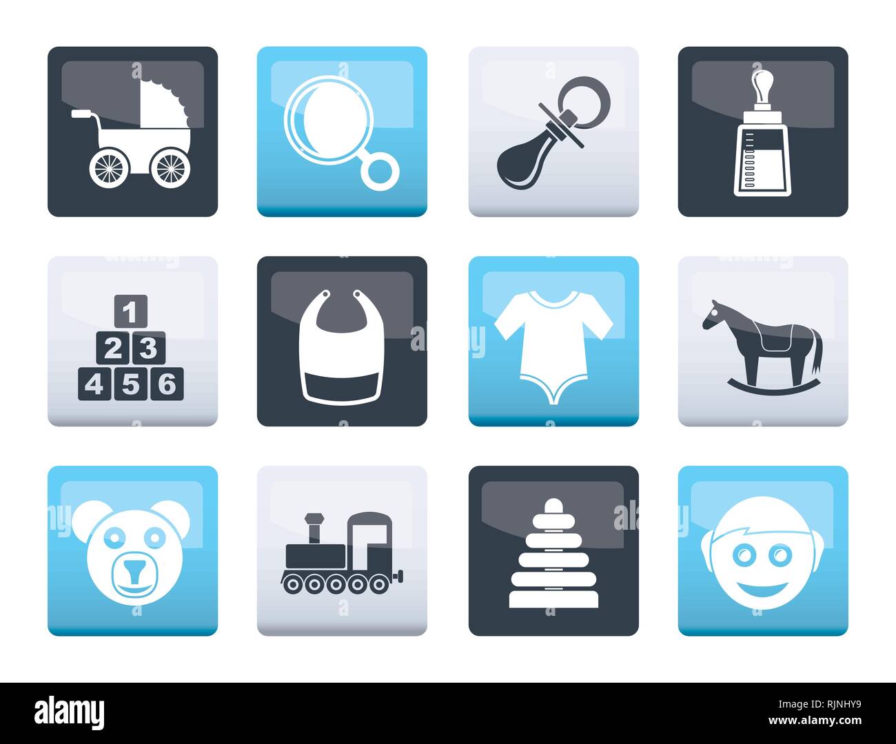 Baby and children icons over color background - vector icon set Stock ...