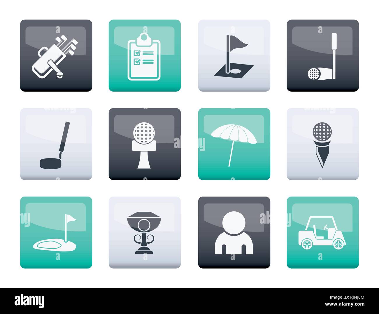 Golf and sport icons over color background - vector icon set Stock ...