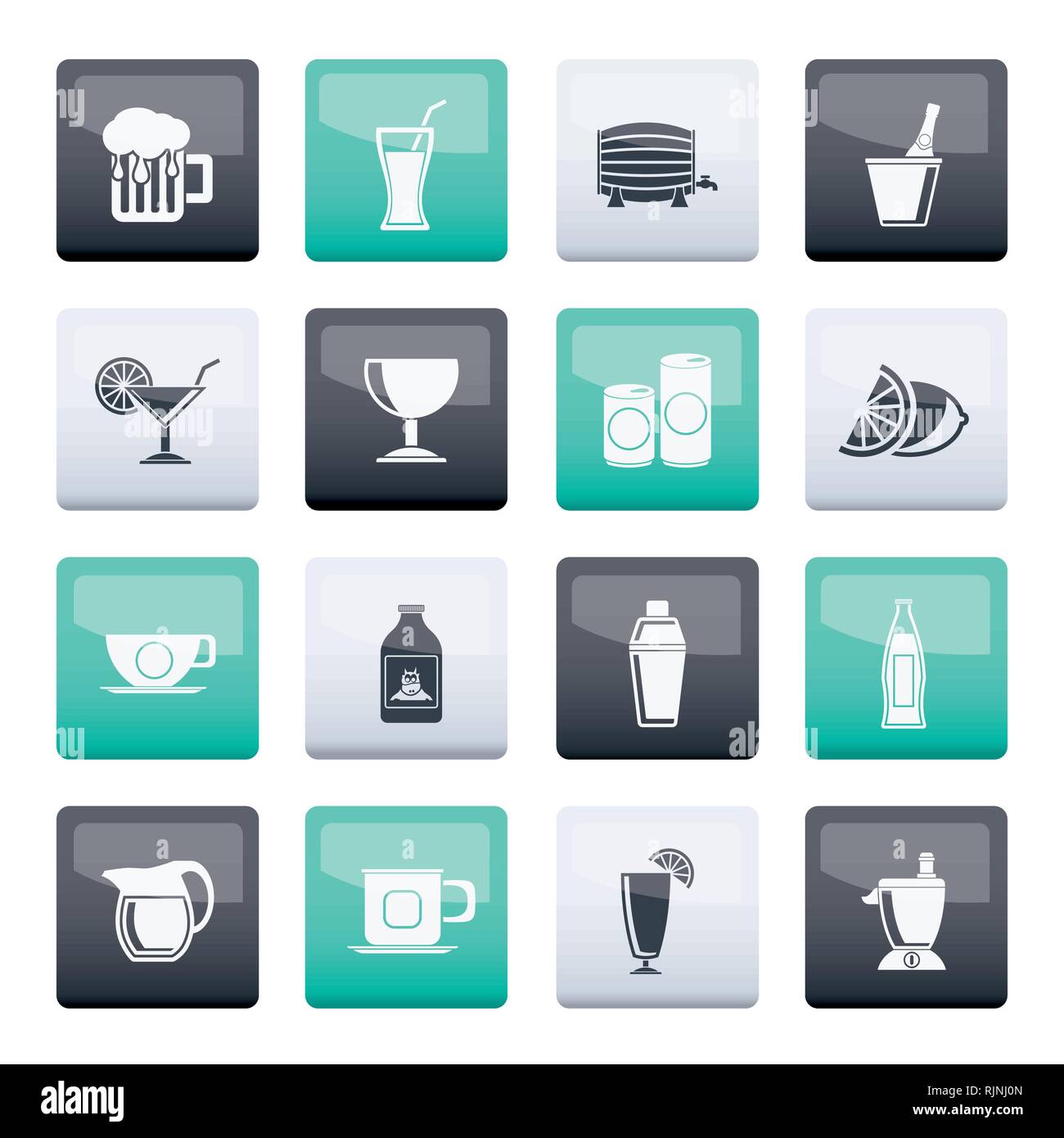 beverages and drink icons over color background - vector icon set Stock ...