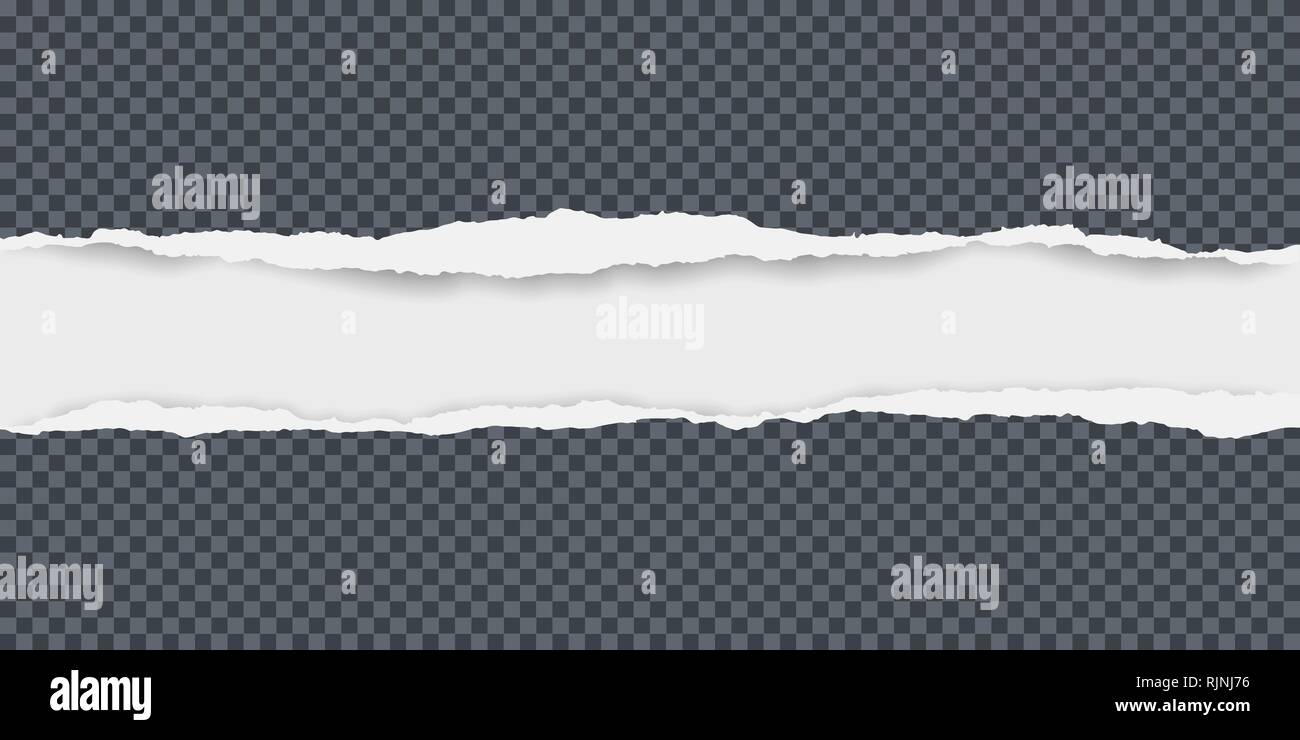 Ripped squared dark blue paper for text or message are on white ...