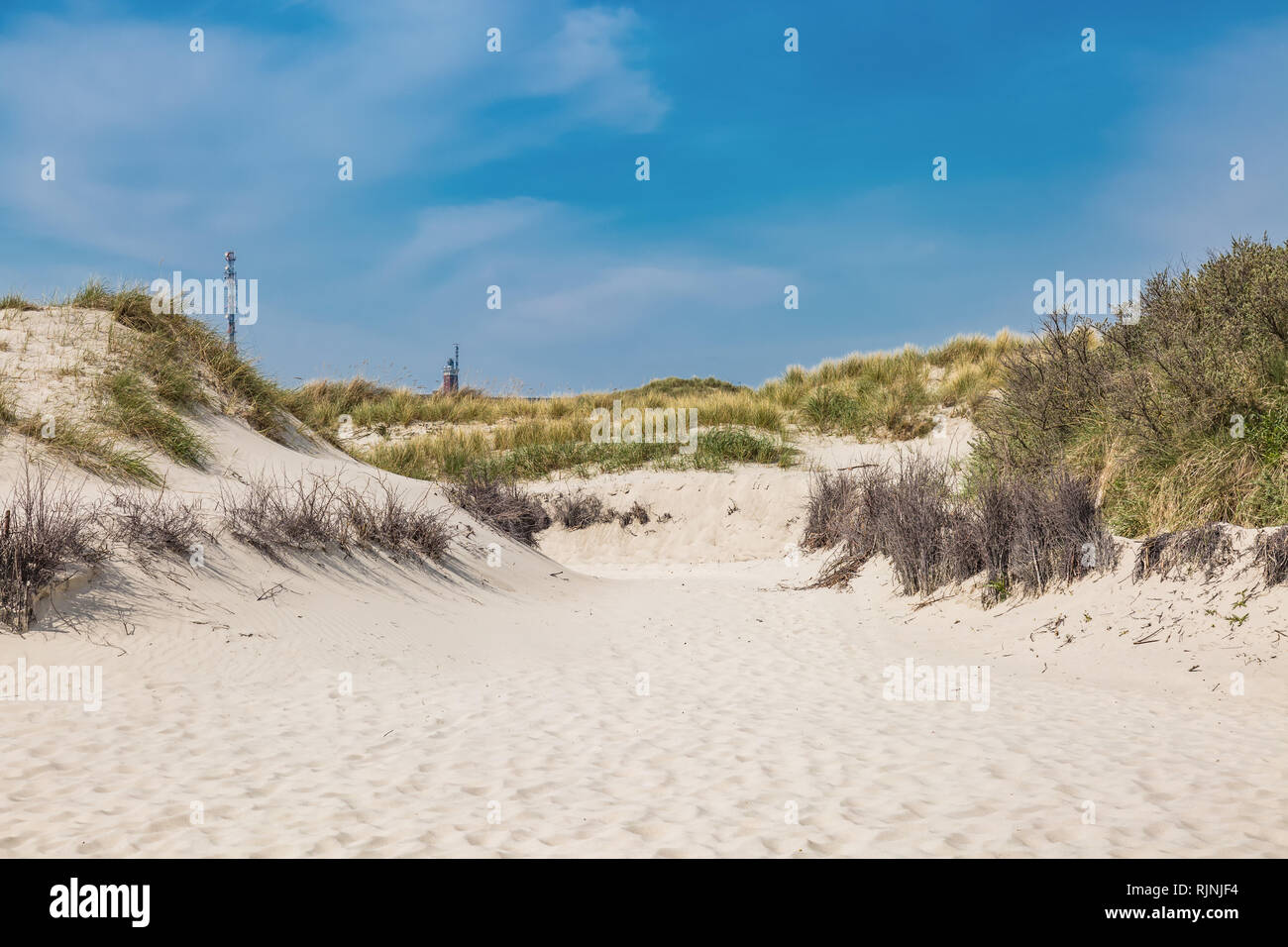 Path on the beach with sand dunes Stock Photo - Alamy