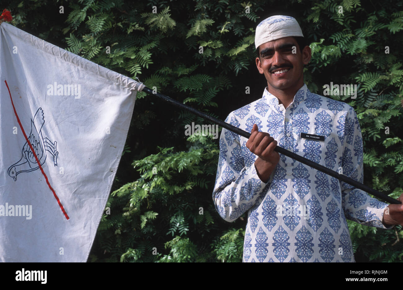 Caption: Jaipur, Rajasthan, India - Apr 2003. A pigeon chaser at ...