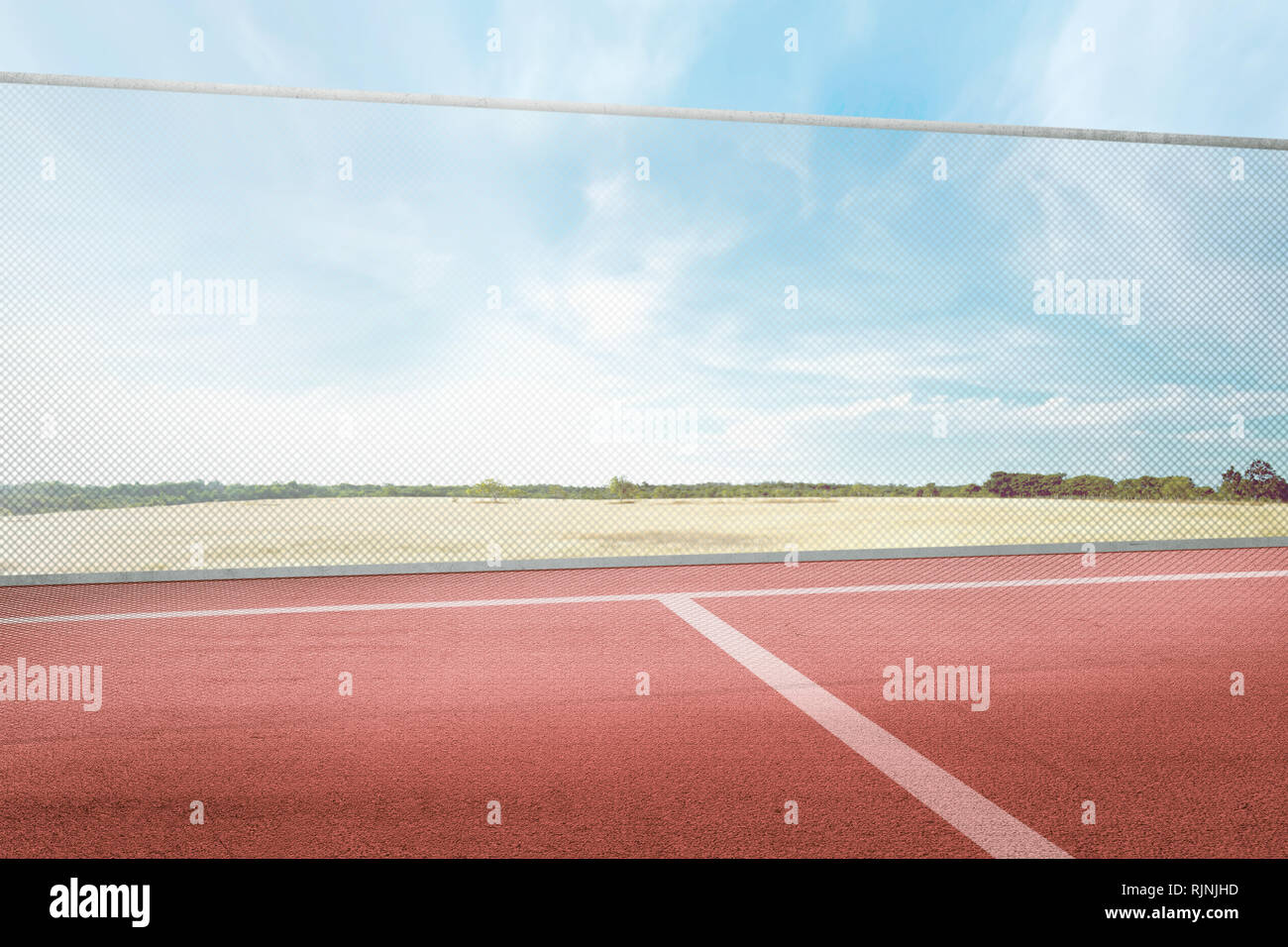 Outdoor basketball court with landscapes background Stock Photo - Alamy