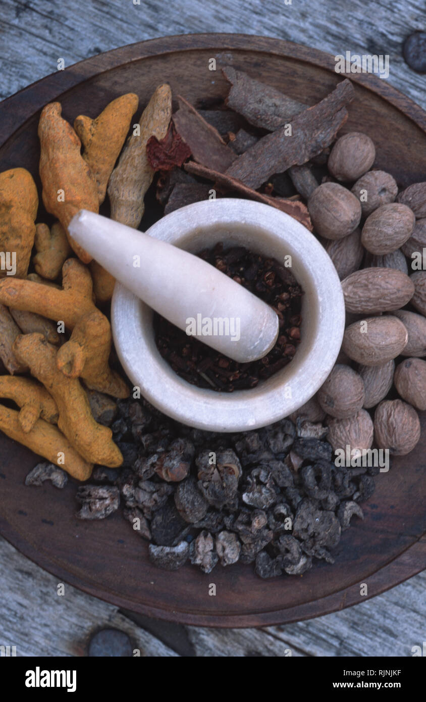 Caption: Jaipur, Rajasthan, India - Apr 2003. Native Indian spices used ...