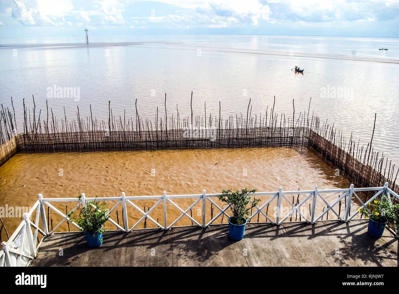 Fence for fish breeding. Fish nursery on the high seas Stock Photo - Alamy
