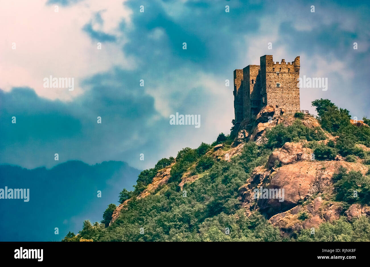 Italy Valle D'Aosta Chatillon Ussel Castle Stock Photo - Alamy