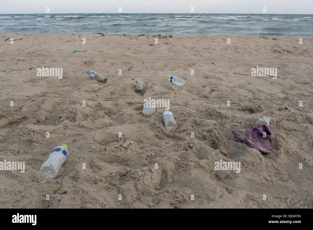 Pollution of beaches with plastic Stock Photo - Alamy