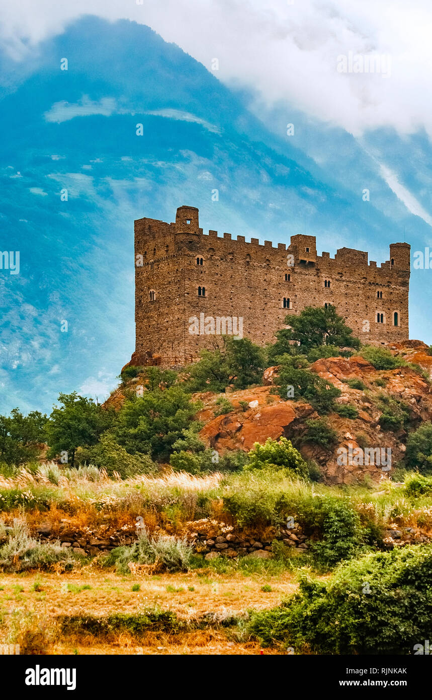 Italy Valle D'Aosta Chatillon Ussel Castle Stock Photo - Alamy