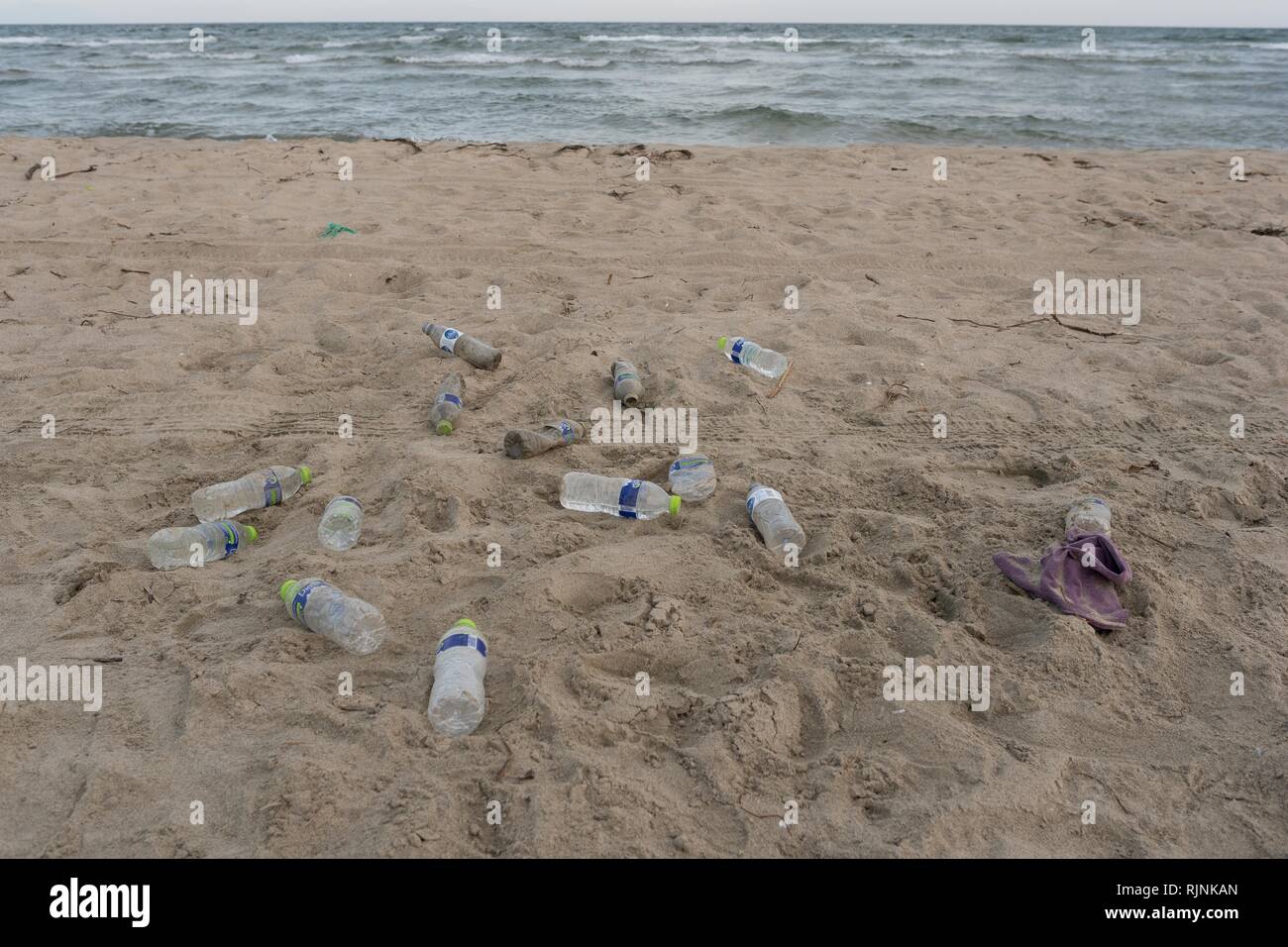 Pollution of beaches with plastic Stock Photo - Alamy