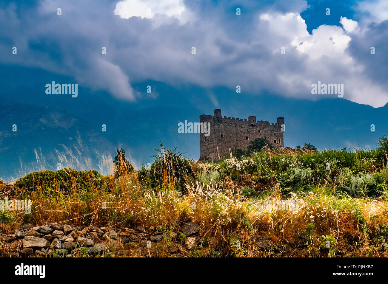 Italy Valle D'Aosta Chatillon Ussel Castle Stock Photo - Alamy