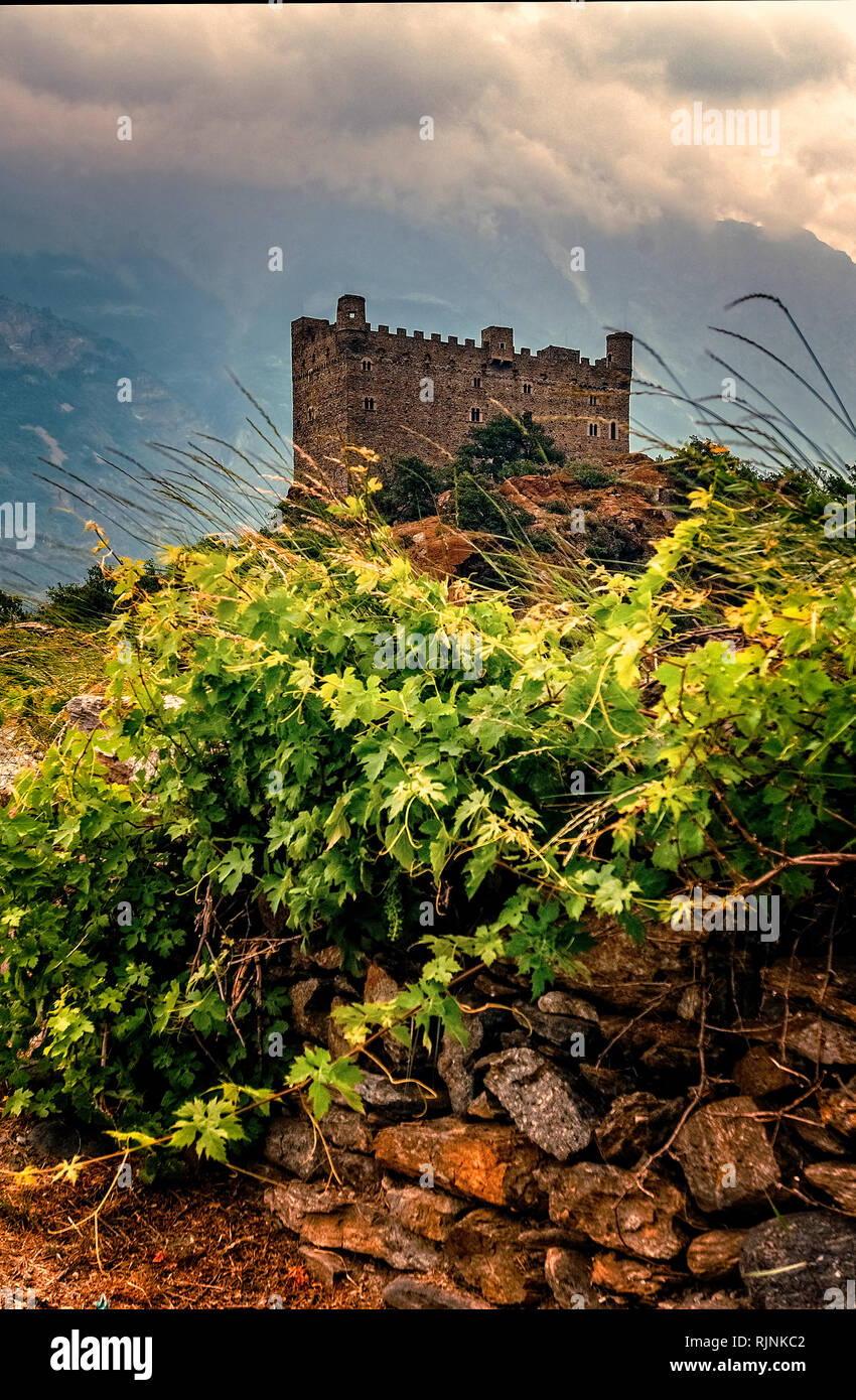 Italy Valle D'Aosta Chatillon Ussel Castle Stock Photo - Alamy