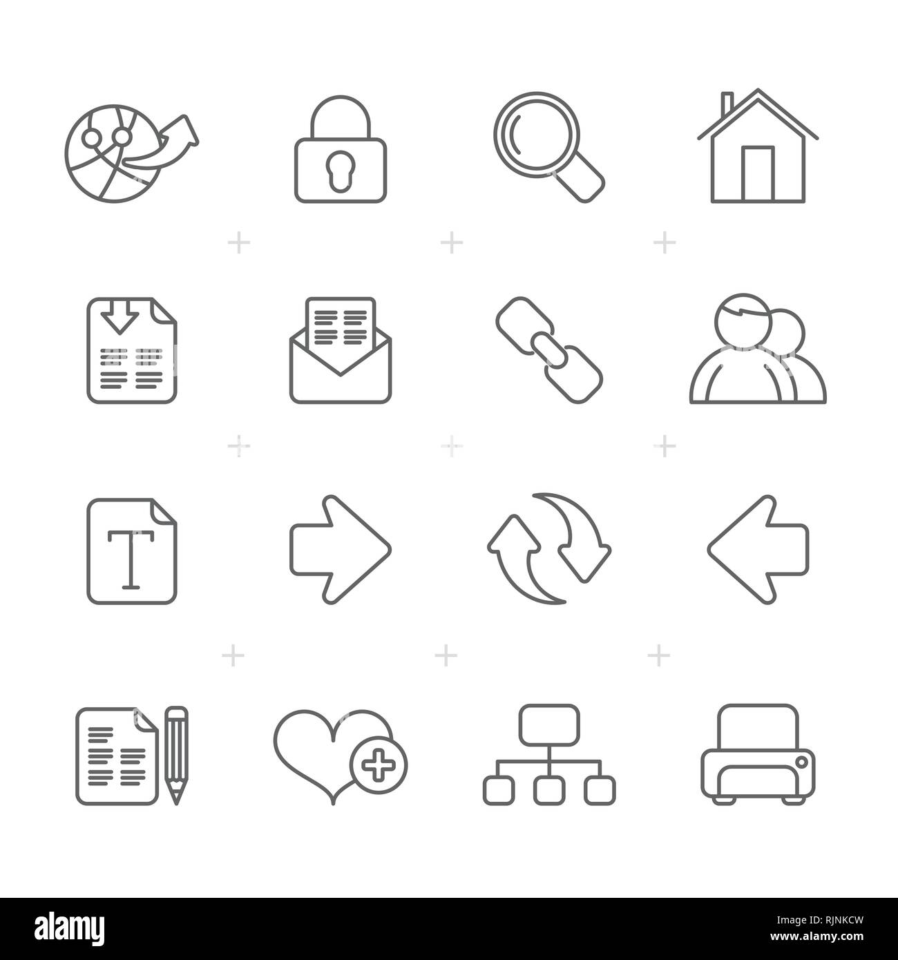 Line Internet and Web Navigation Icons -vector icon set Stock Vector ...