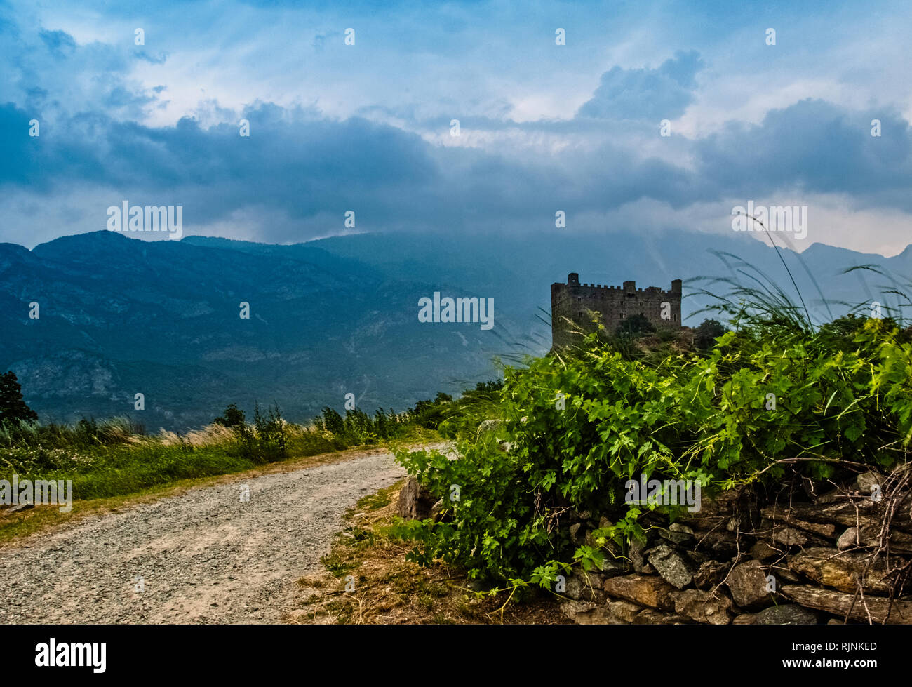 Italy Valle D'Aosta Chatillon Ussel Castle Stock Photo - Alamy