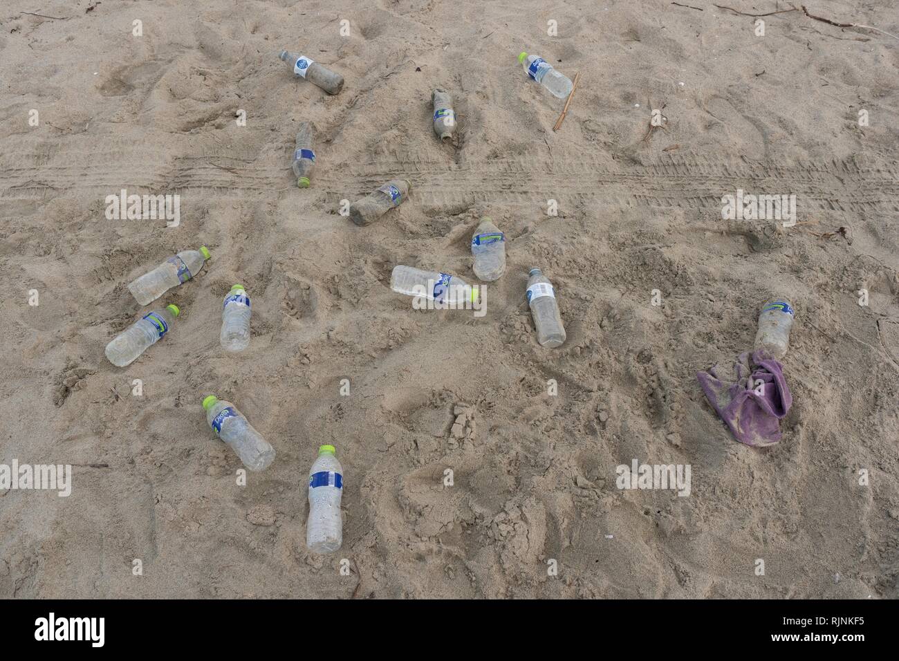 Pollution of beaches with plastic Stock Photo - Alamy