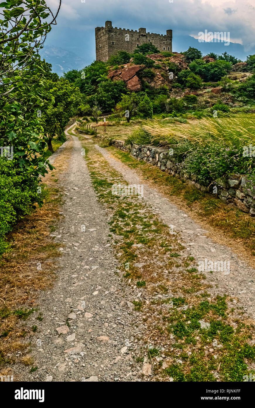 Italy Valle D'Aosta Chatillon Ussel Castle Stock Photo - Alamy