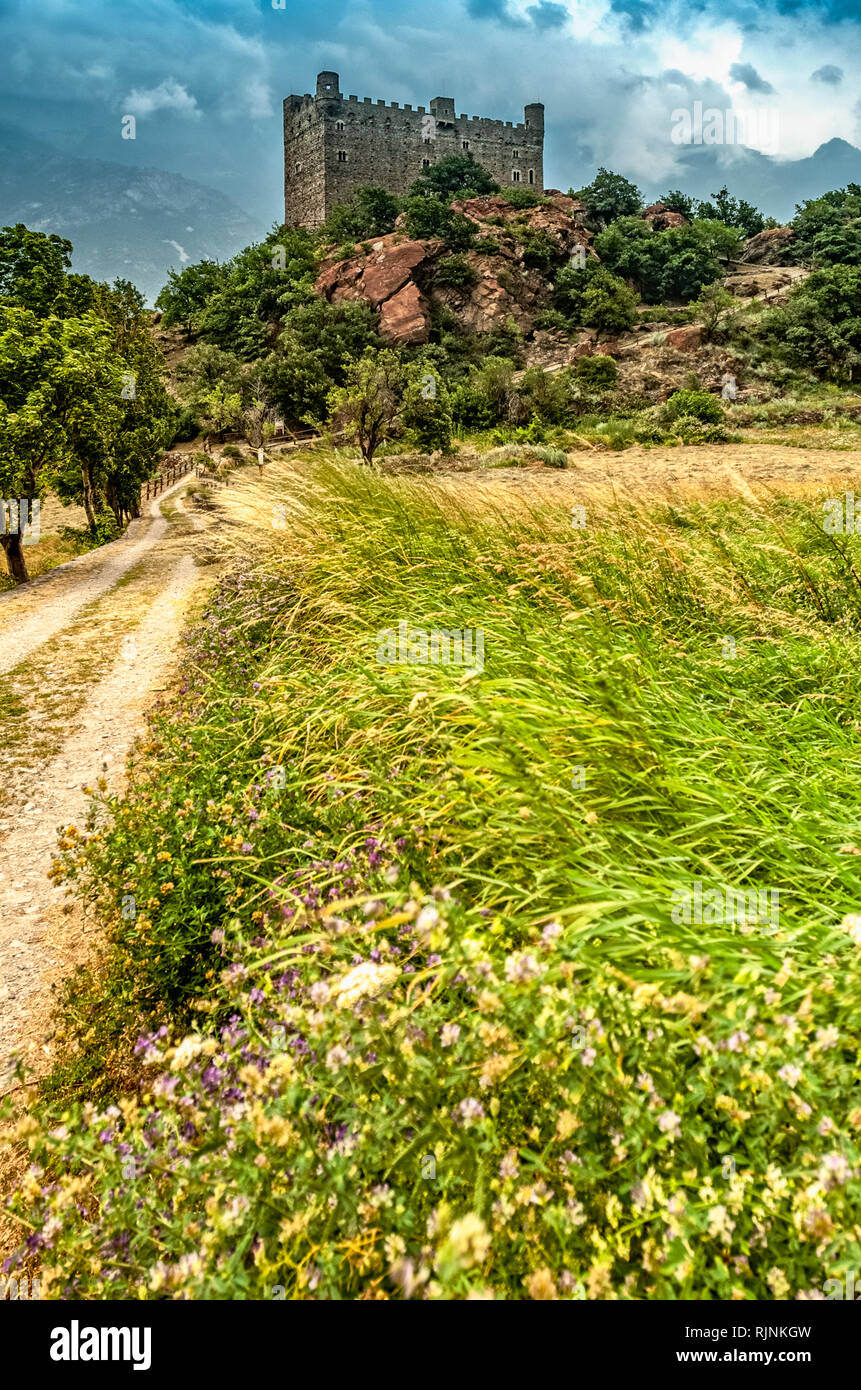 Italy Valle D'Aosta Chatillon Ussel Castle Stock Photo - Alamy