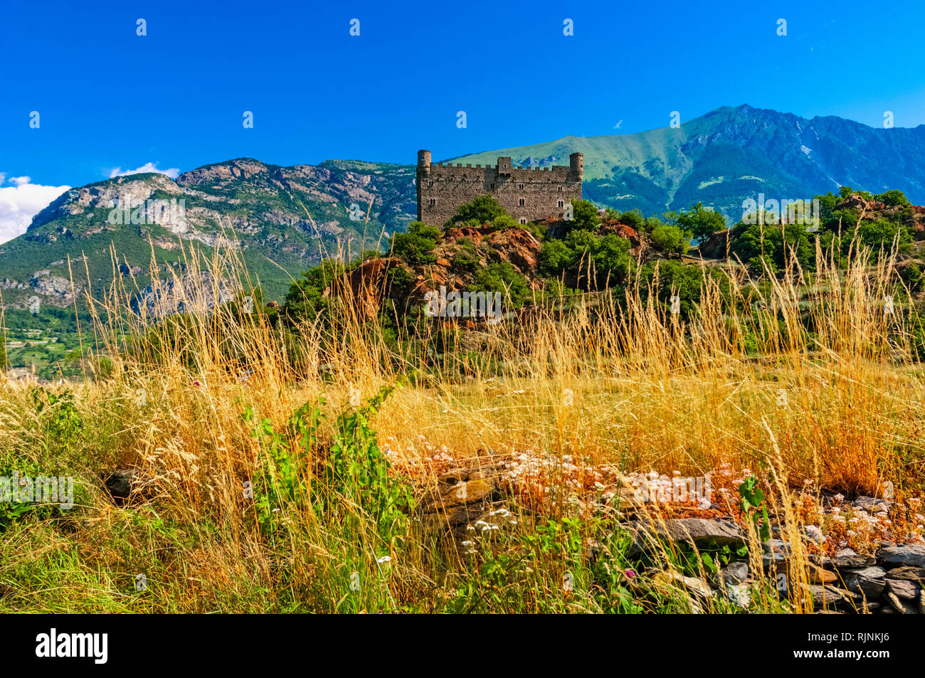 Italy Valle D'Aosta Chatillon Ussel Castle Stock Photo - Alamy