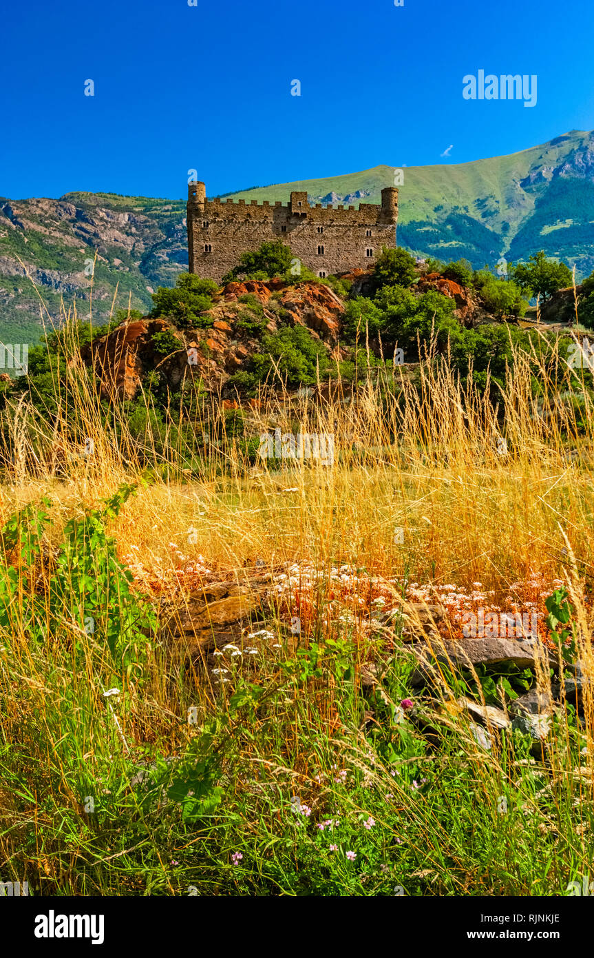 Italy Valle D'Aosta Chatillon Ussel Castle Stock Photo - Alamy