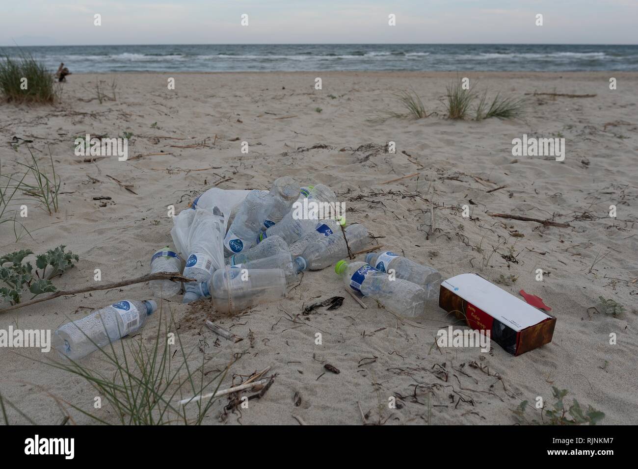Pollution of beaches with plastic Stock Photo - Alamy