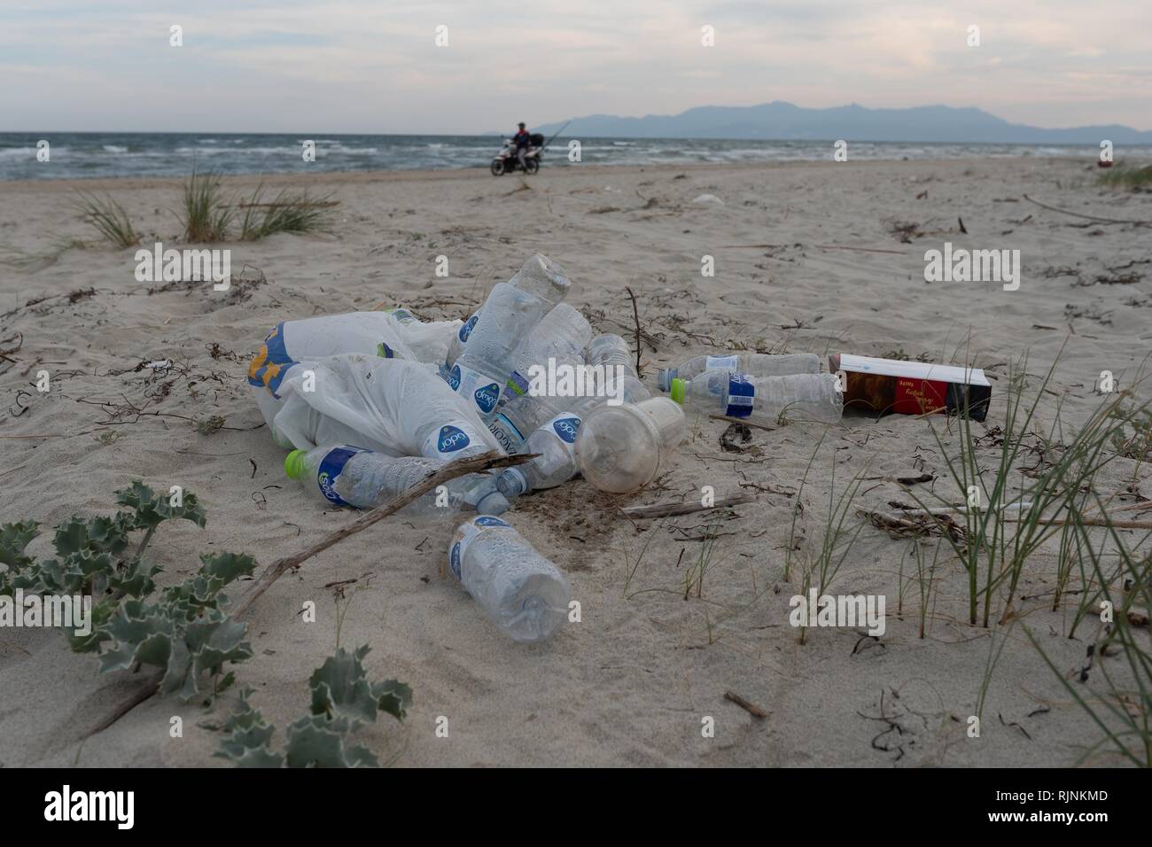 Pollution of beaches with plastic Stock Photo - Alamy