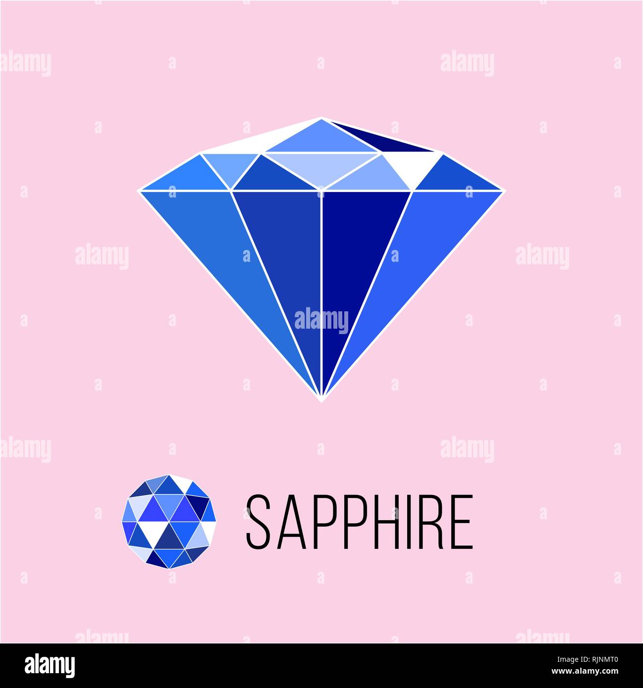 Sapphire flat icon with top view. Rich luxury symbol. Vector ...