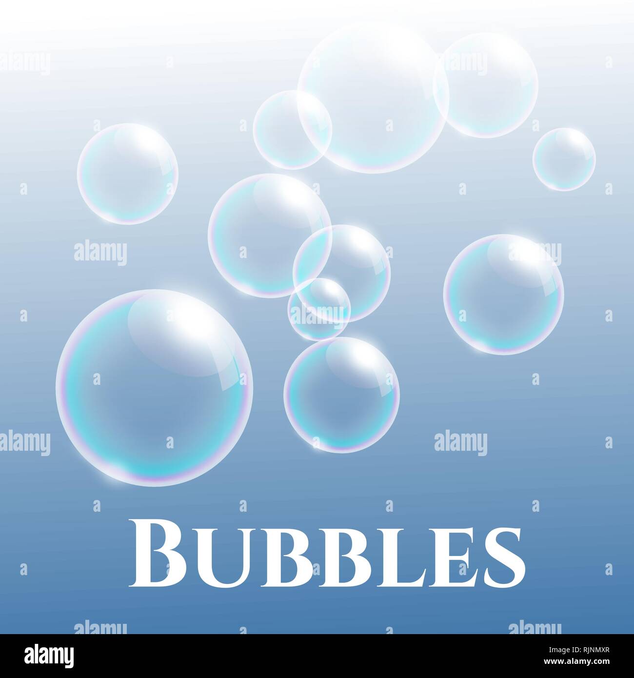 transparent soap bubbles with reflection, vector illustration Stock ...