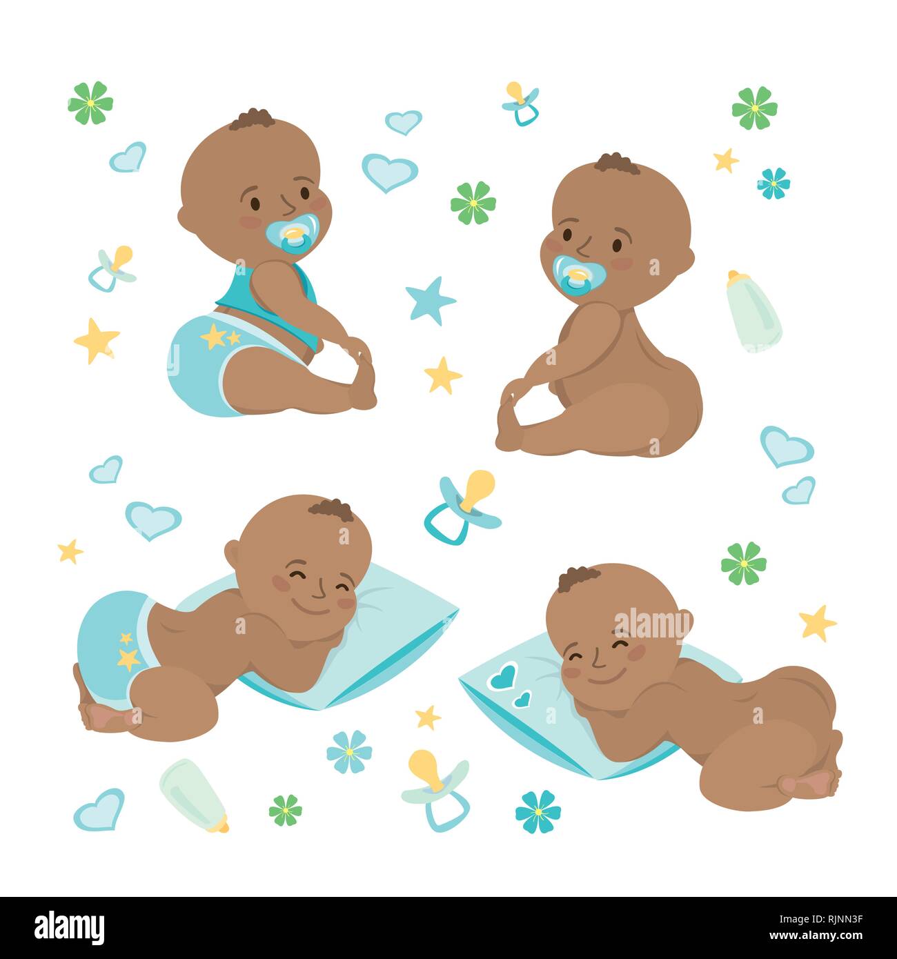 Newborn baby girl set Stock Vector Image & Art - Alamy