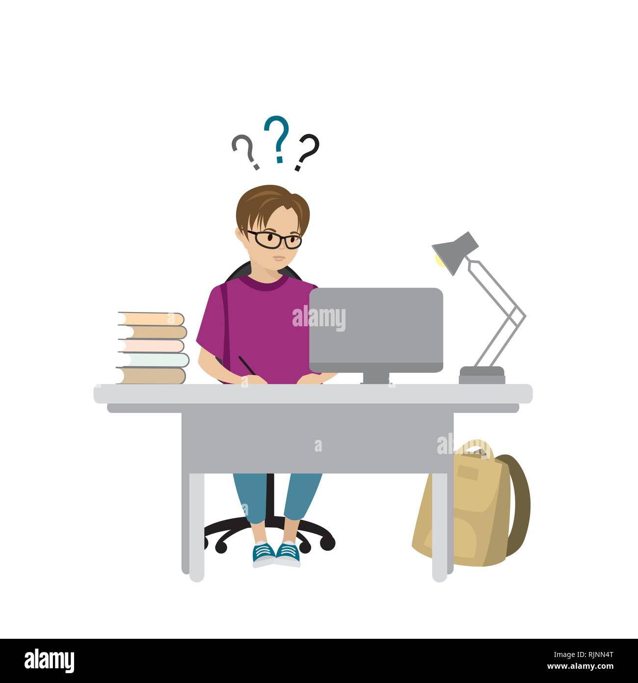 Teen laptop front view Stock Vector Images - Alamy