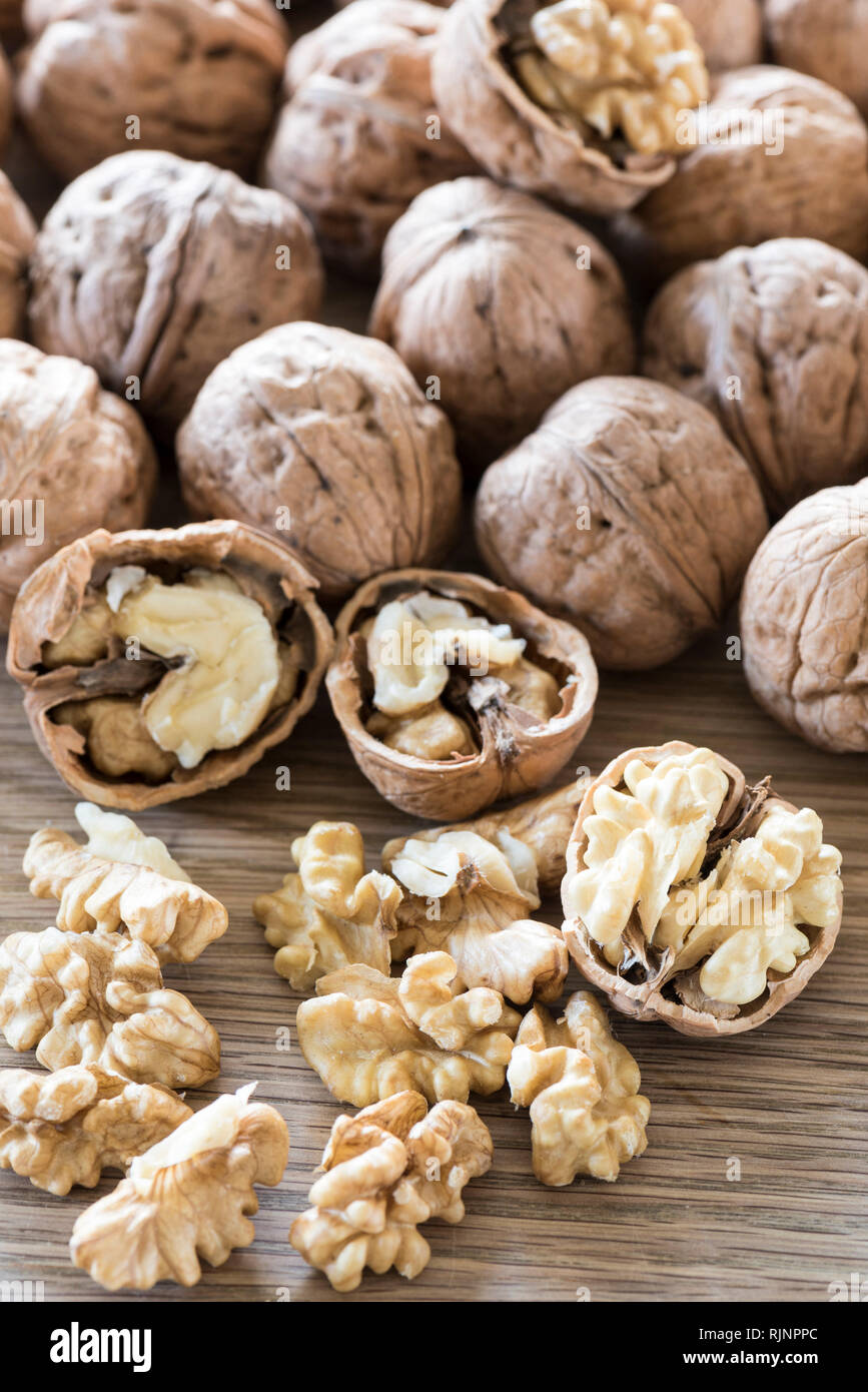 Harvest walnut from a walnut tree, summer, Moselle, France Stock Photo ...