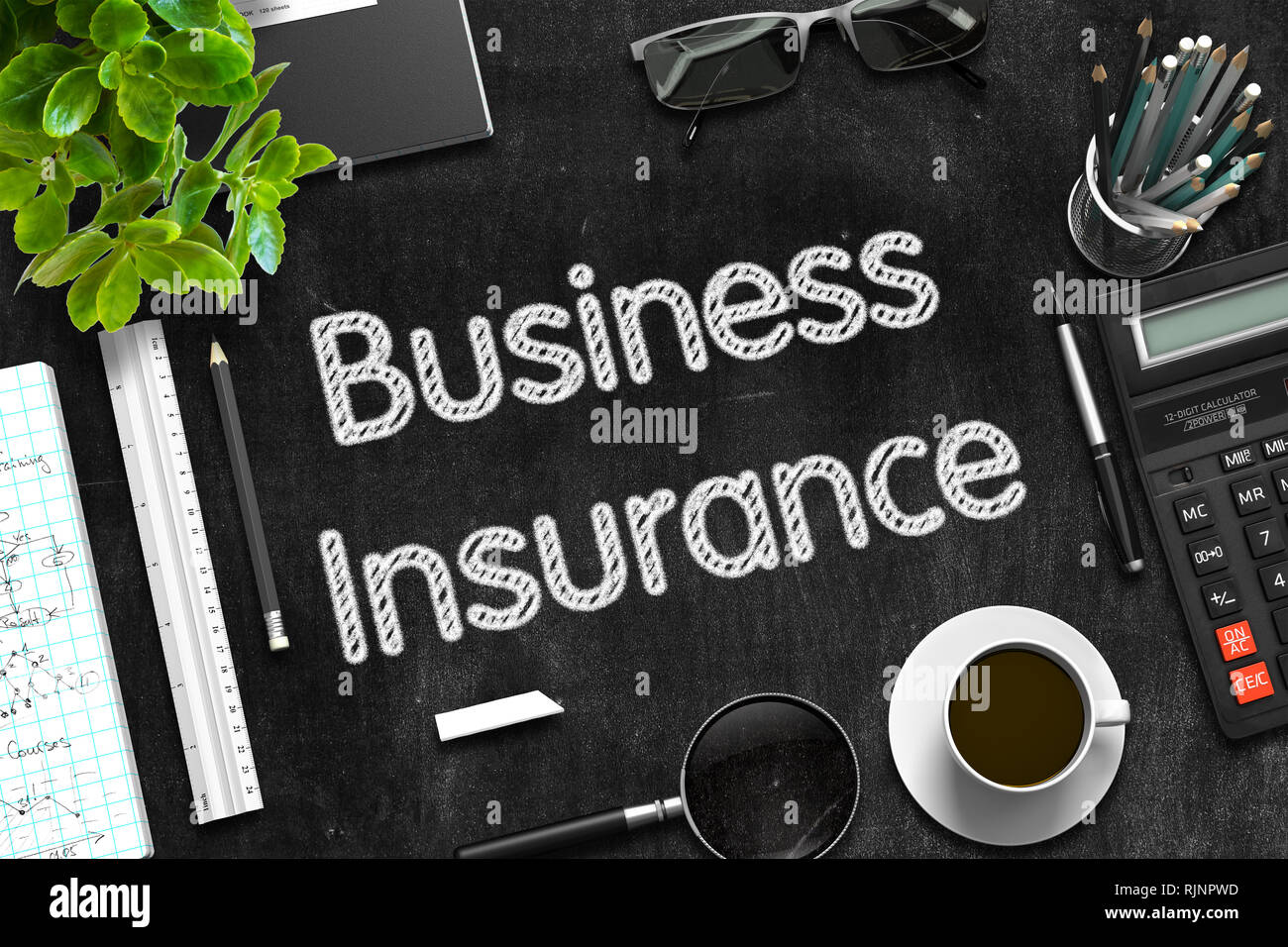 Black Chalkboard with Handwritten Business Concept - Business Insurance ...