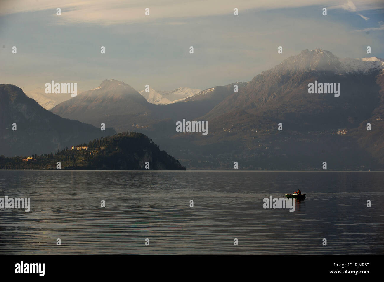 Europe, Italy, Lombardy, Lago Lario, Lago Como, Lecco branch. Alpes ...