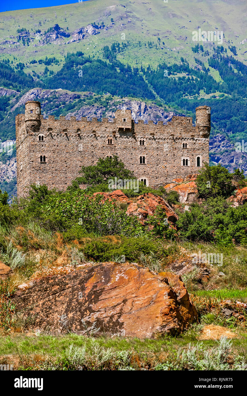 Italy Valle D'Aosta Chatillon Ussel Castle Stock Photo - Alamy