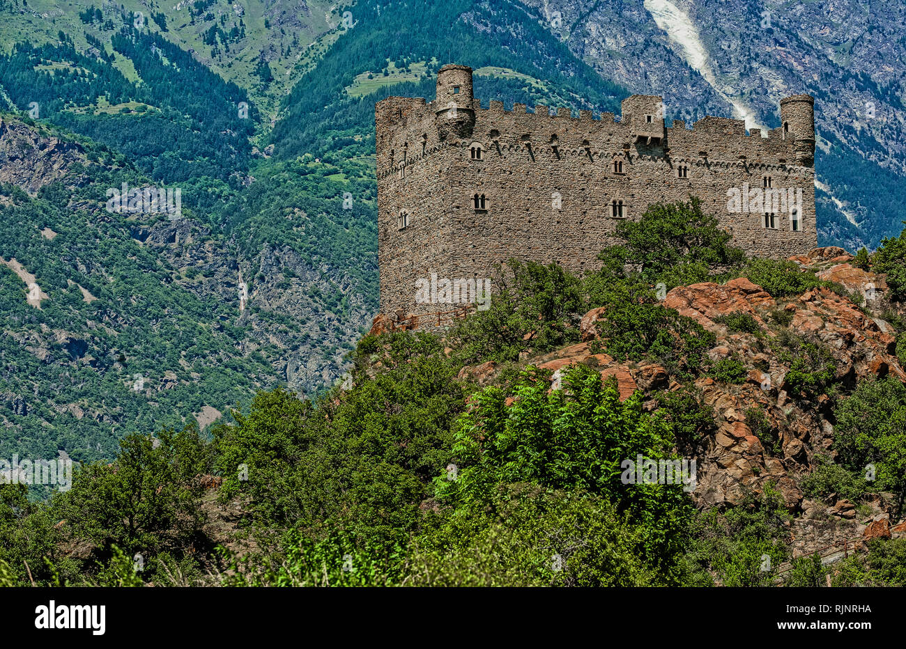 Italy Valle D'Aosta Chatillon Ussel Castle Stock Photo - Alamy