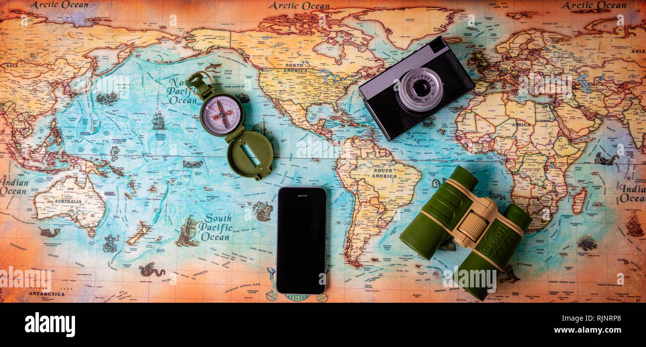 Old map europe compass hi-res stock photography and images - Alamy