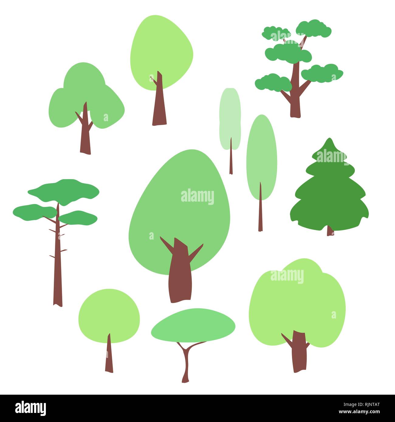 Flat design evergreen tree Stock Vector Images - Alamy