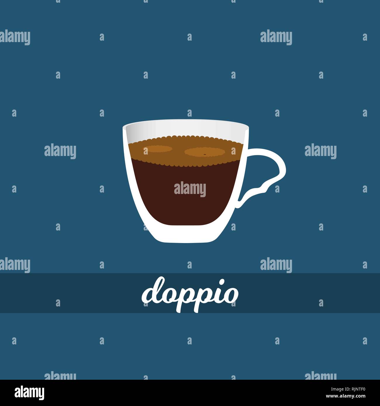 double espresso or doppio coffee cup vector illustration Stock Vector ...