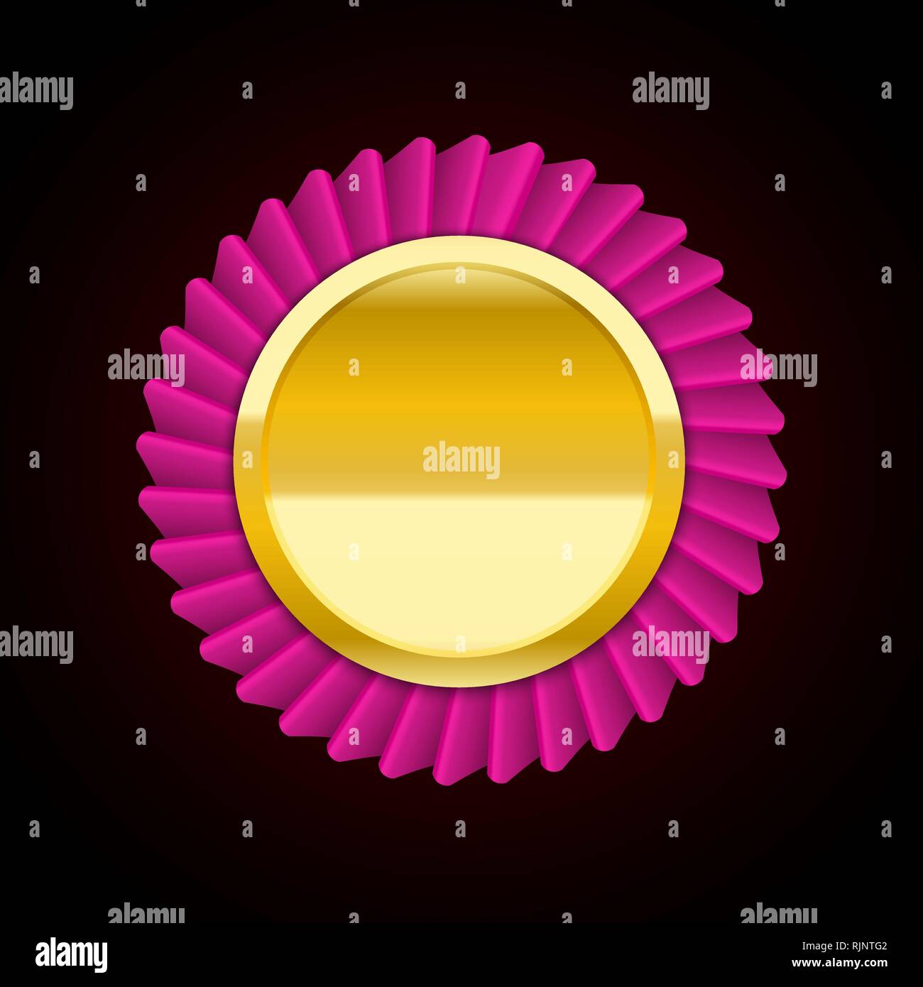 The pink golden badge medal vector illustration Stock Vector Image ...