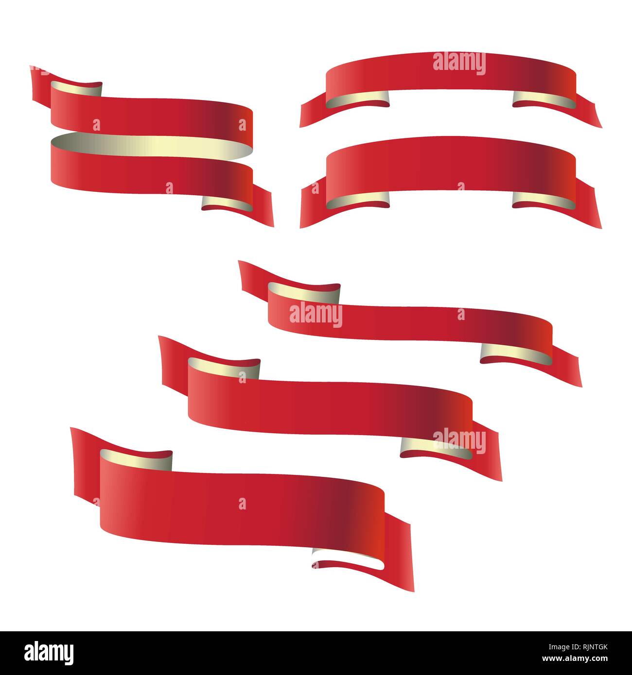 Red web ribbon banners set. Vector illustration for design Stock Vector ...