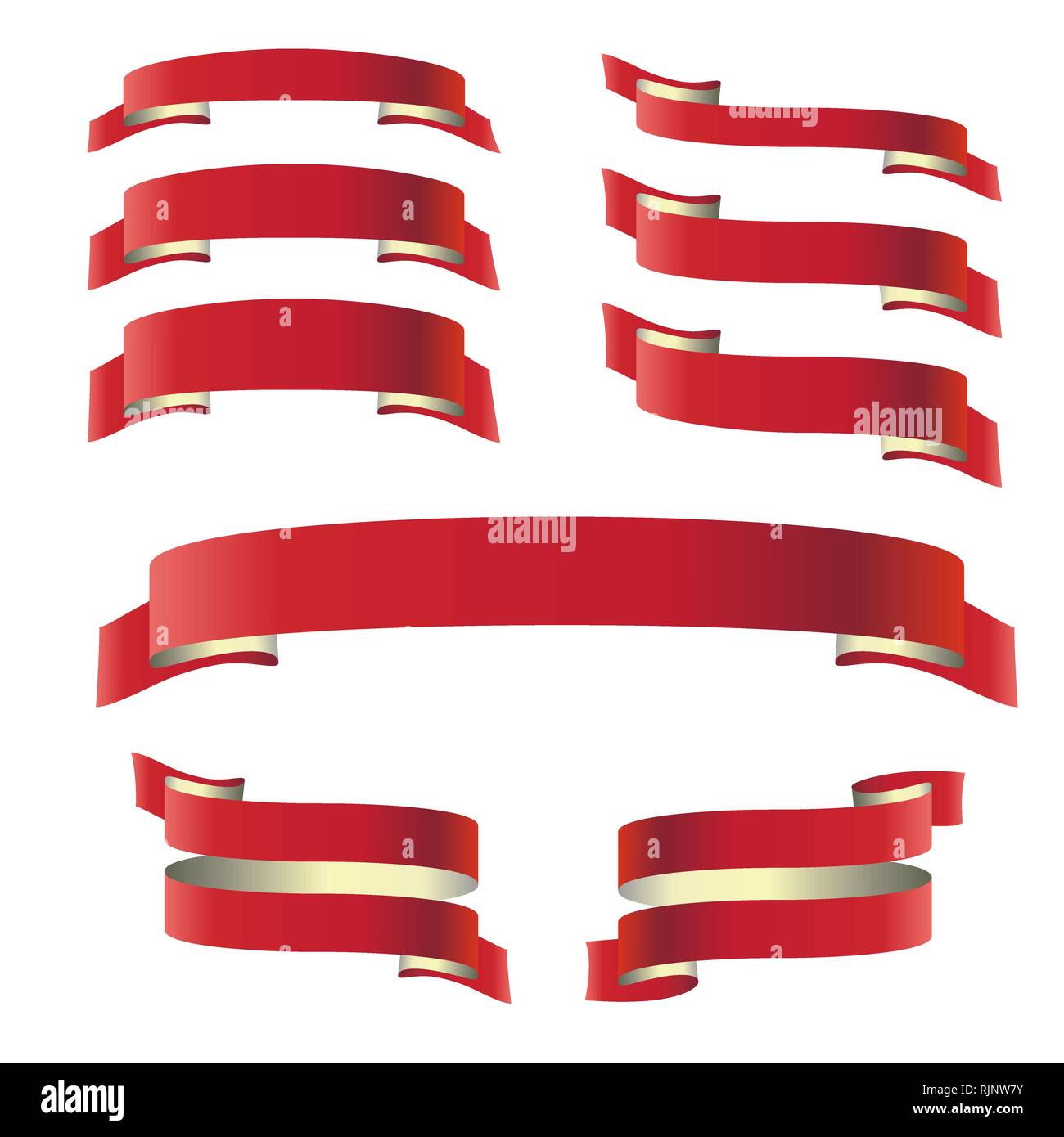 Red web ribbon banners set. Vector illustration for design Stock Vector ...