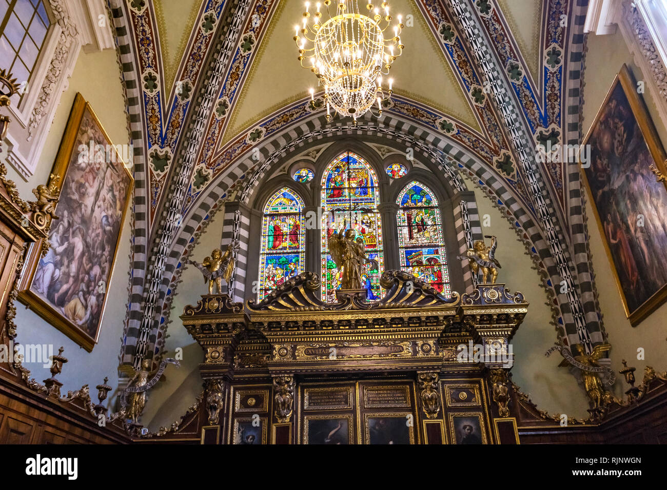 Altar Biblical Stained Glass Chapel Santa Maria Novella Church Florence ...