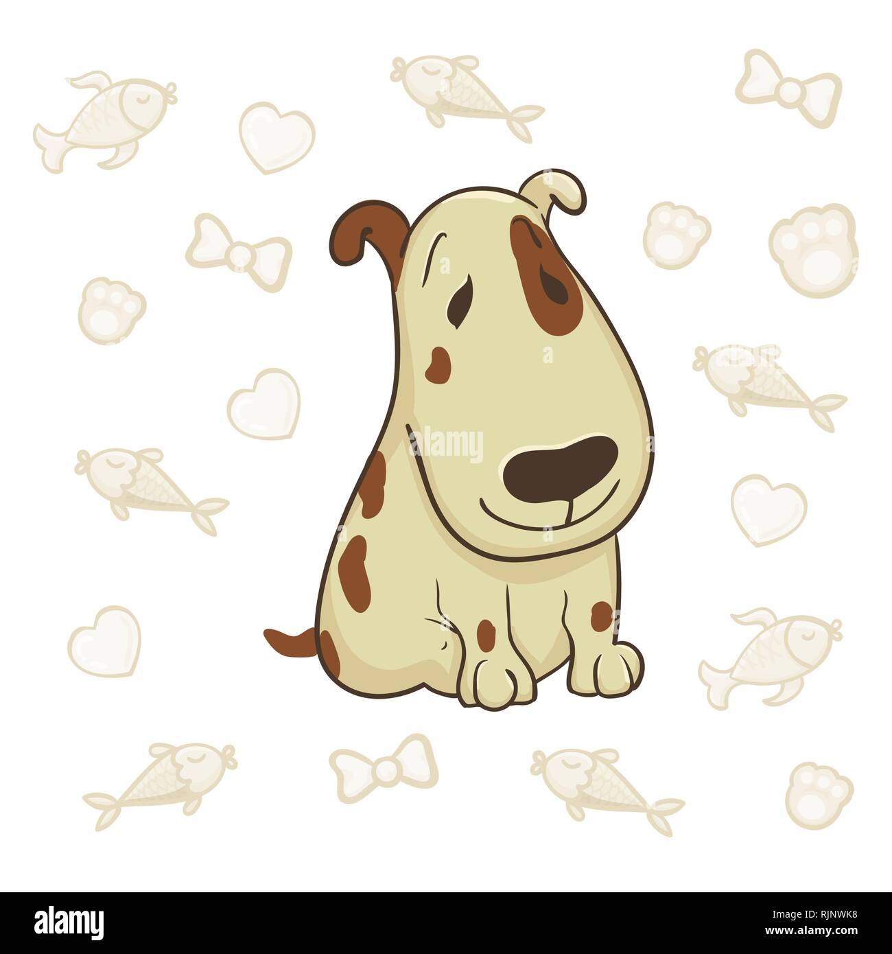 Vector Terrier Jack Russell dog in line style. Cute puppy in cartoon ...