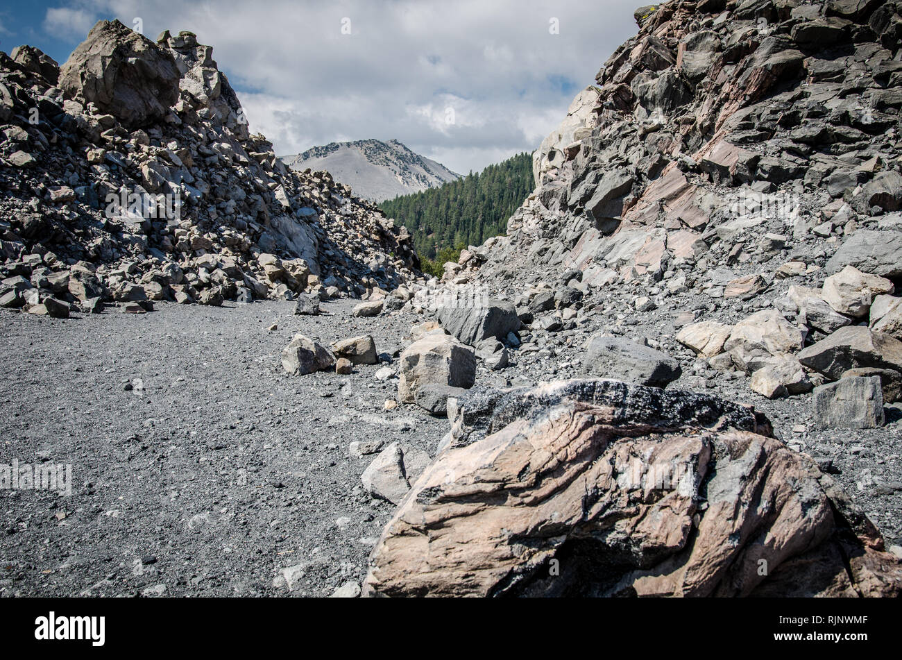 Trail up to Obsidian Dome, a geological feature in the Mammoth Lakes ...