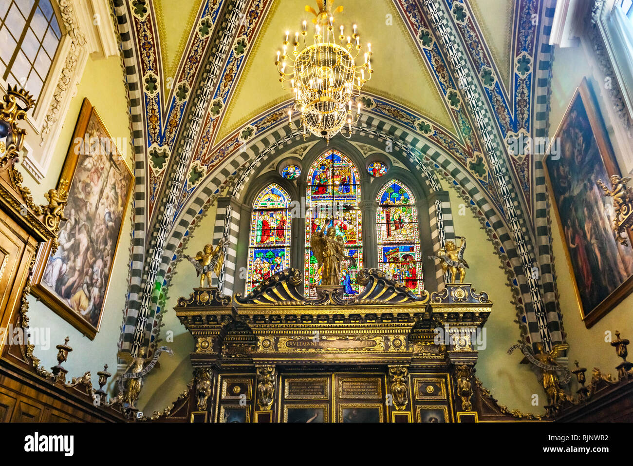 Altar Biblical Stained Glass Chapel Santa Maria Novella Church Florence ...
