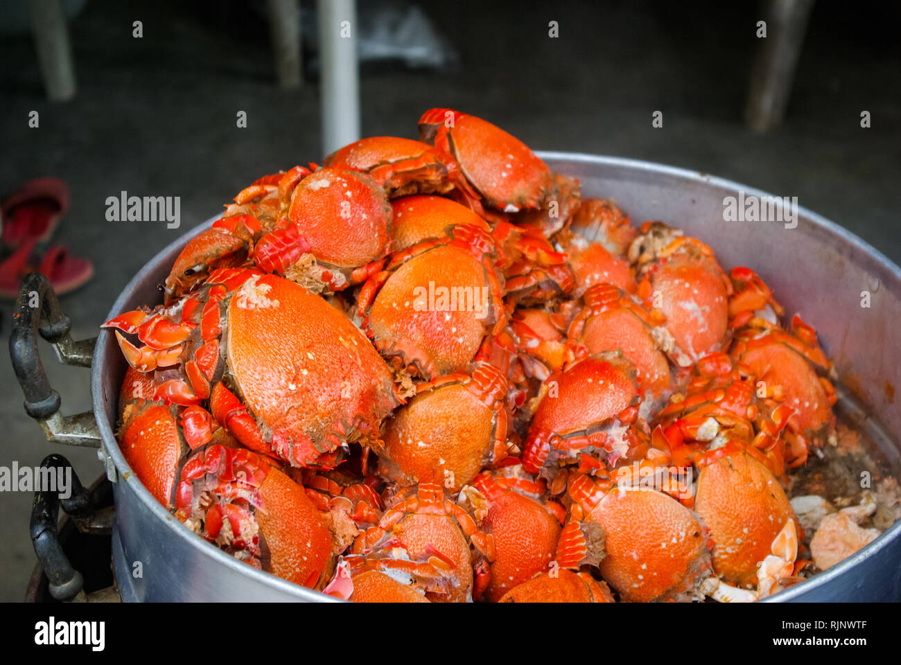 boiled sea crab. Red from cooking crab - a dish of Thailand cuisine ...