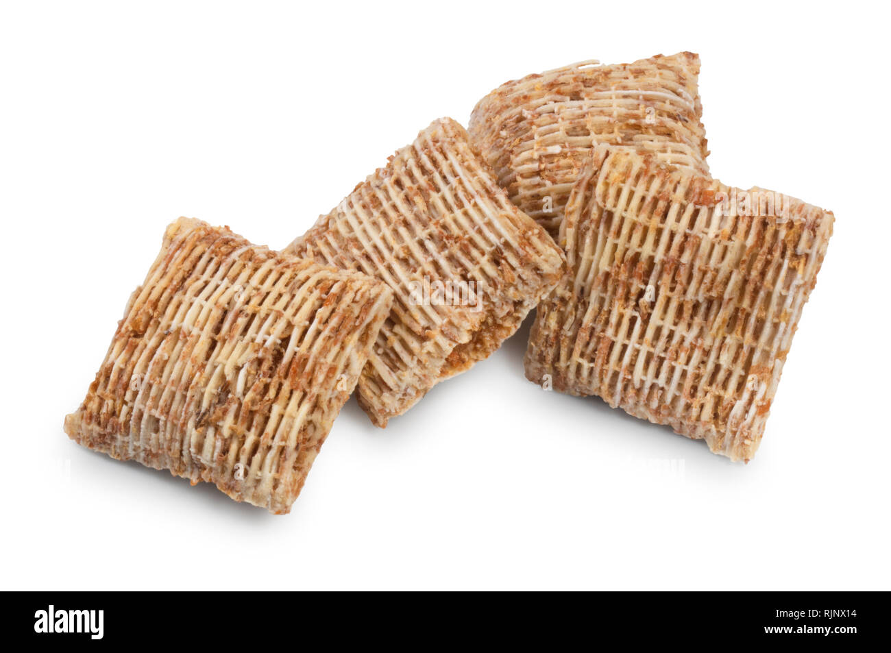 Studio shot of miniature bite size shredded wheat isolated against a ...