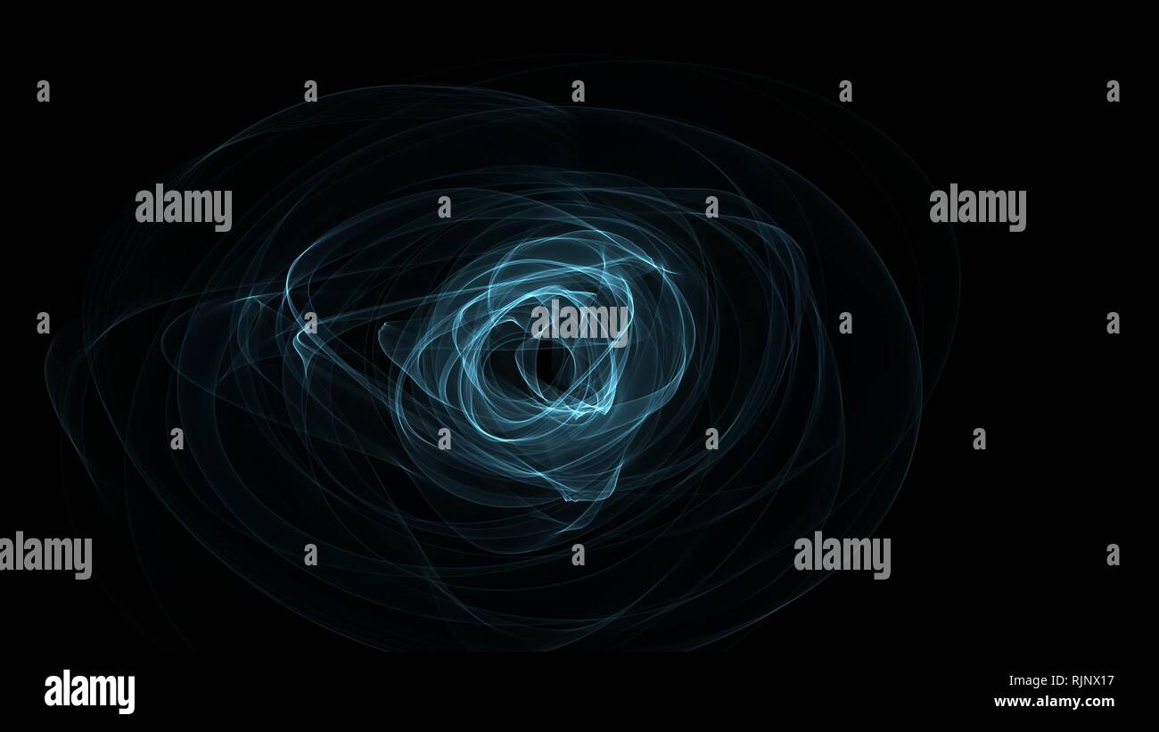 Abstract plasma pattern in the form of a circle on a black background ...