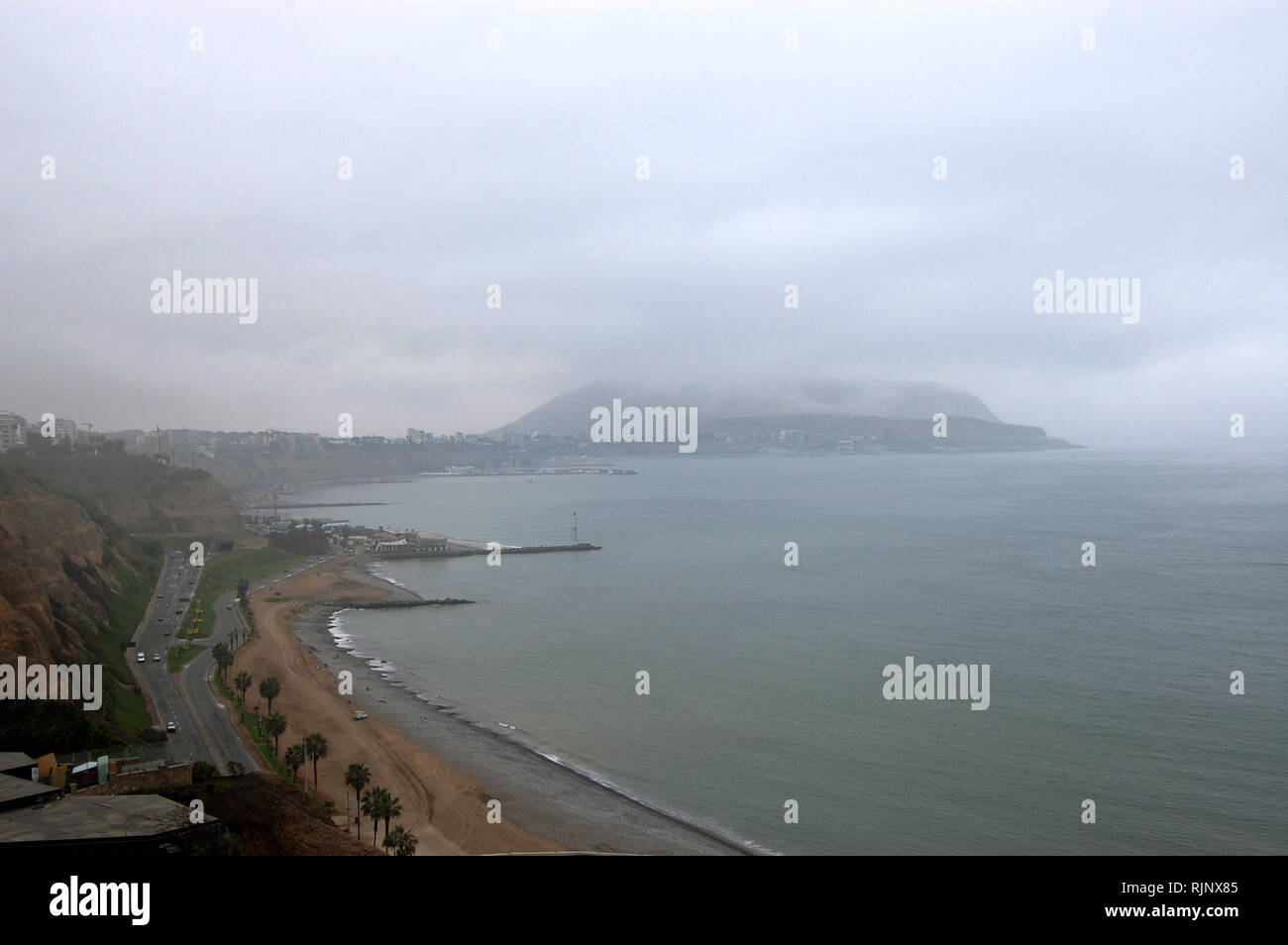 View of the ocean from the cliffs, in Miraflores, Lima, Peru Stock ...
